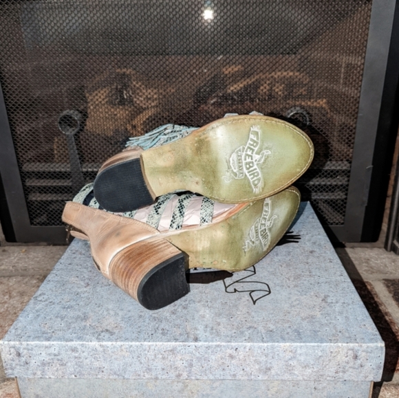 Freebird by Steven | Shoes | Freebird Turquoise Casandra Sandal Bootie Size 7 | Poshmark